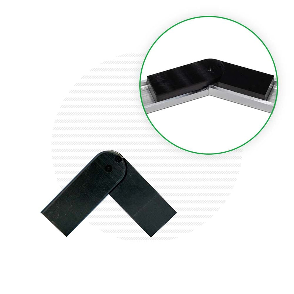 Adjustable Horizontal Corner Spline for Aluminum Handrail — Cable Bullet