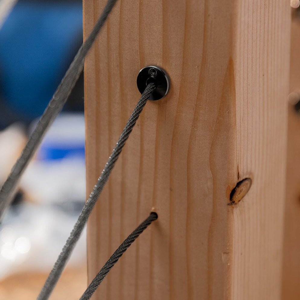 Black Cable Rail Post Hole Cover — Cable Bullet