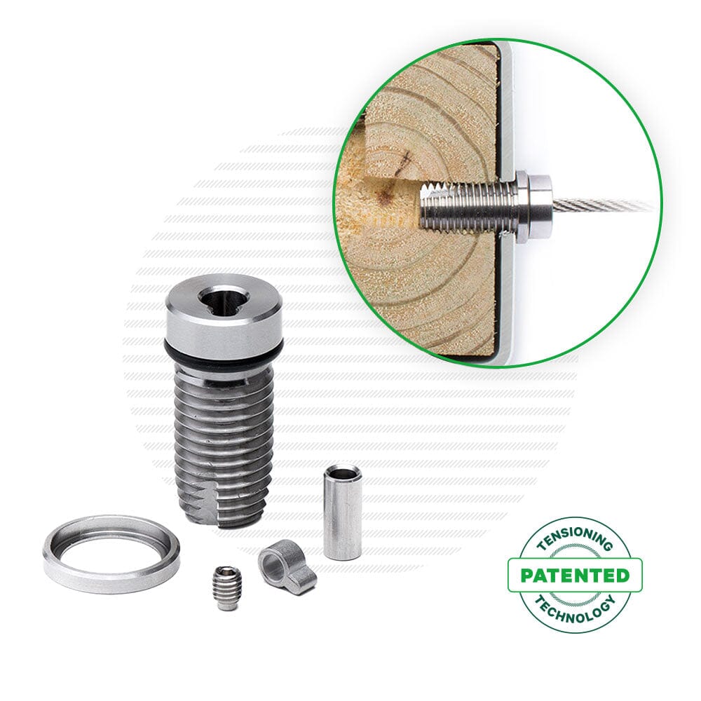Cable Rail Tensioner Kit for Vinyl or Composite Post Sleeves — Cable Bullet