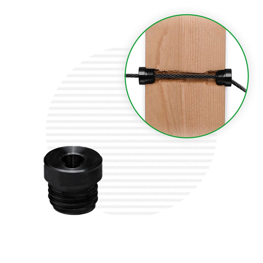 Black Deluxe Cable Rail Post Hole Cover — Cable Bullet