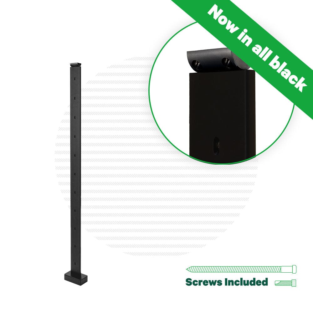 Signature Series Top Mount Cable Railing Line Post | Black Finish ...