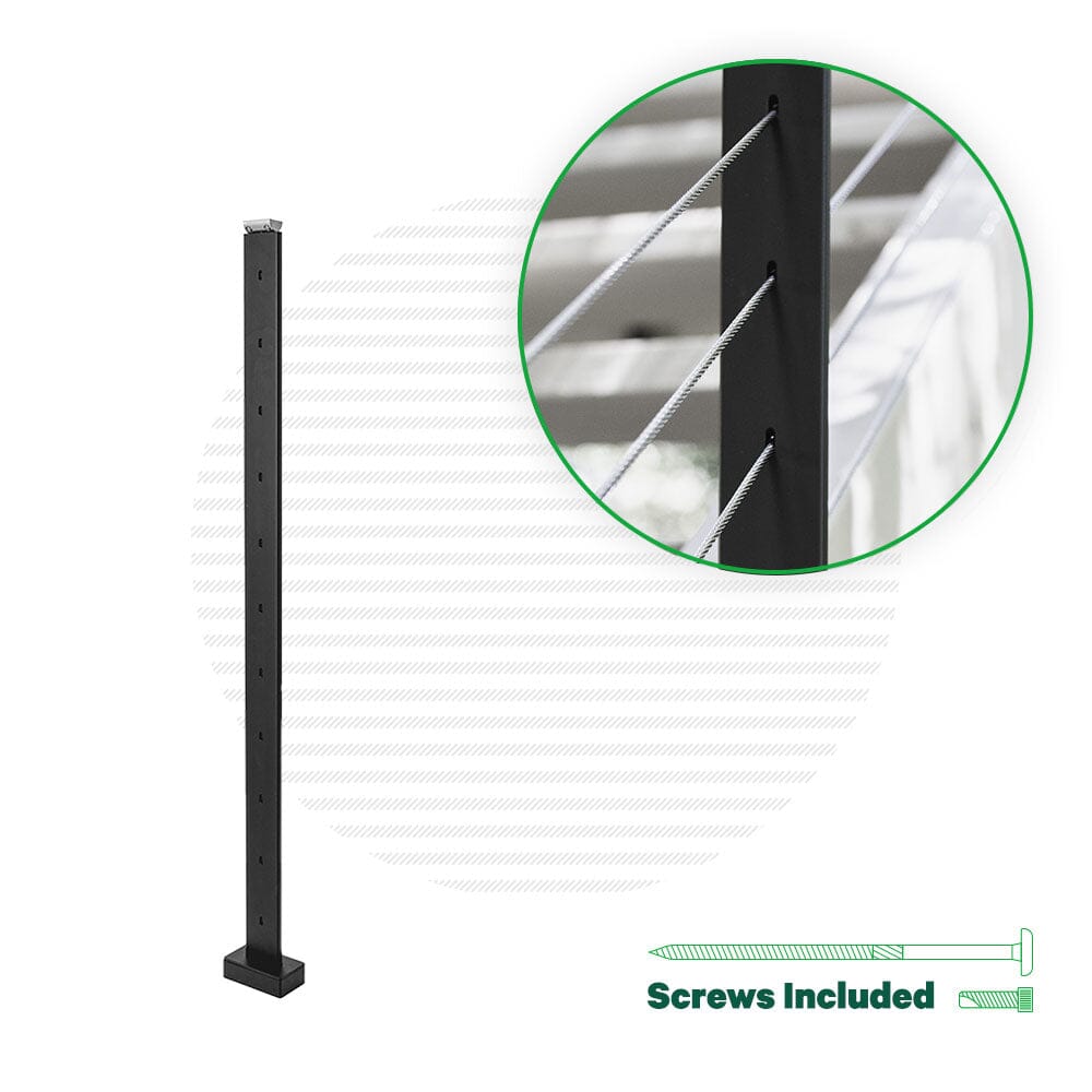 Signature Series Top Mount Cable Railing Line Post — Cable Bullet