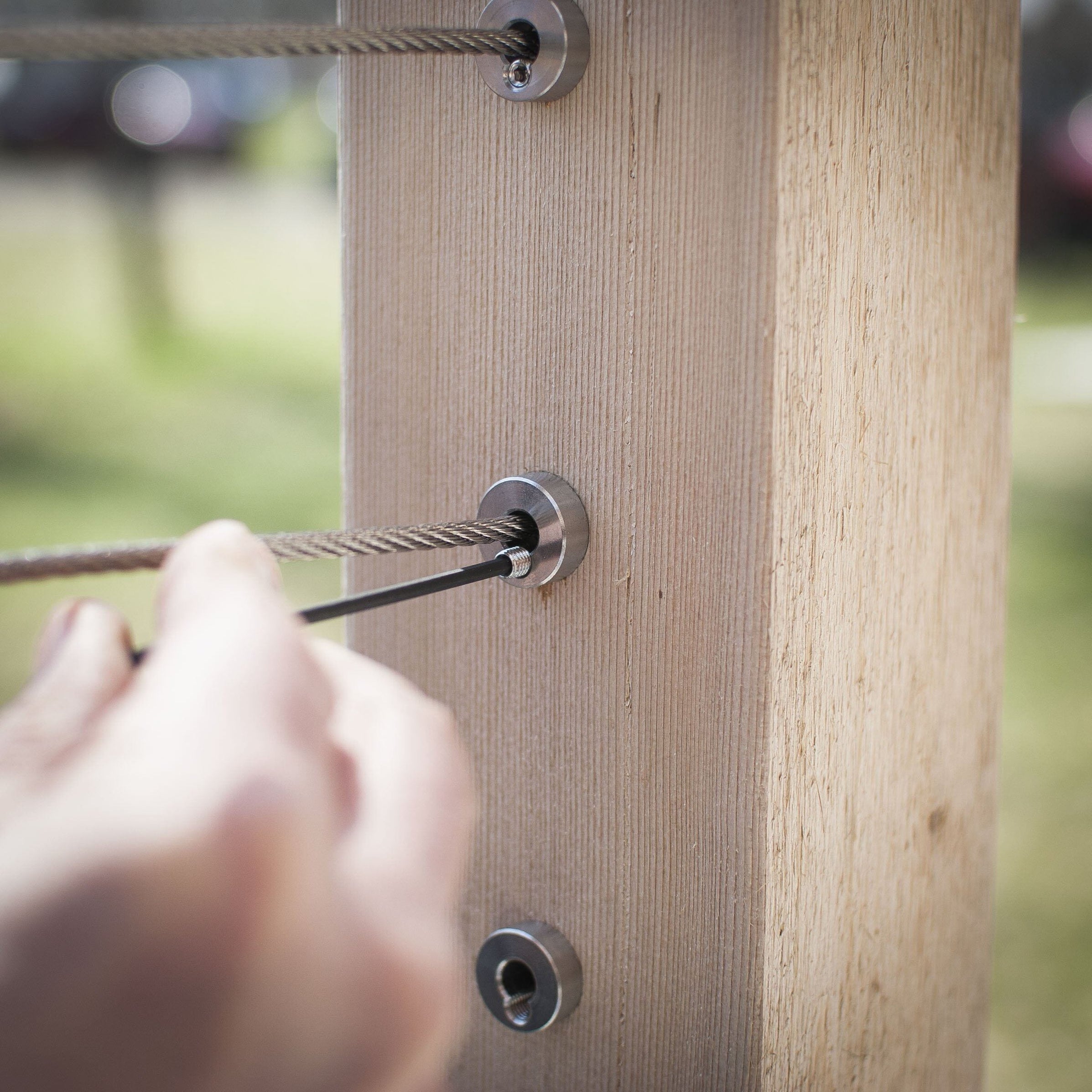 Installation Kit for Wood Posts — Cable Bullet